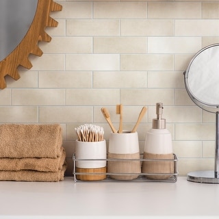 Merola Tile Coco Glossy Canvas Beige 2" x 5-7/8" Porcelain Wall Tile ...