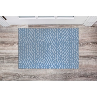 WAVES ABSTRACT BLUE Indoor Door Mat By Kavka Designs - Bed Bath ...