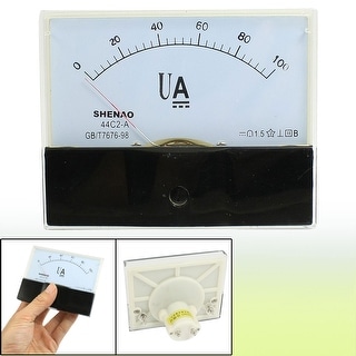 100mm x 80mm Rectangular DC 0-100uA Analog Panel Meter Ammeter 44C2-A ...