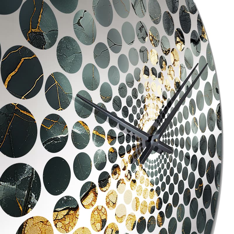 Designart "Golden and green Terrazzo Marble Elegance III" Abstract ...