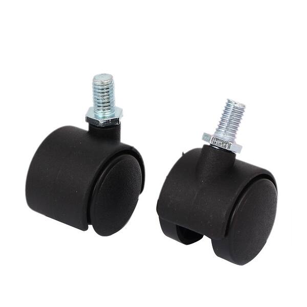 1-inch Dia Twin Wheel M8 Threaded Stem Connector Trolley Caster 2pcs ...