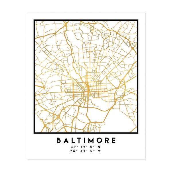 Baltimore Maryland Baltimore Street Map Maps Minimal Art Print/Poster ...