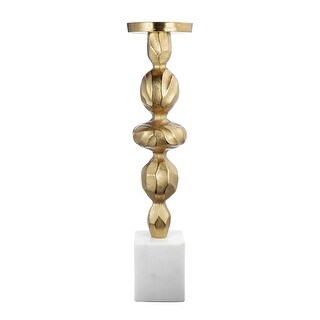 A&B Home Aluminum Diamond Stem Pillar Holder - Gold/White - Bed Bath ...