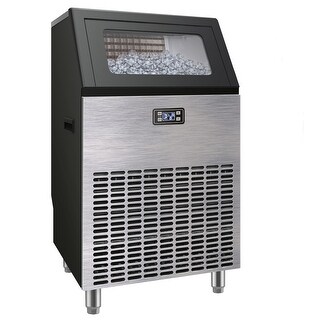 JEREMY CASS Stainless Steel Free-Standing Ice Maker Machine with LCD ...
