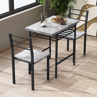 Modern 3-Piece Dining Table Set with 2 Chairs for Dining Room - Bed ...