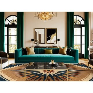 Ginza Six Washable Sunburst Pattern Southwestern Area Rug - Bed Bath ...