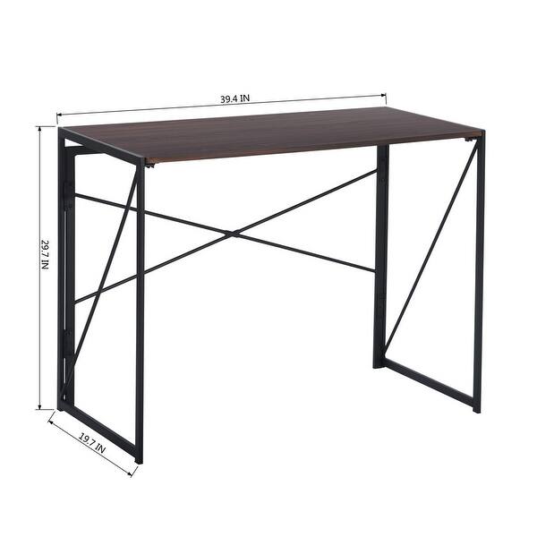 Folding Computer Desk Writing Table for Home Office Steel Frame - Bed ...