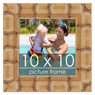10x10 Bamboo Natural Wood Picture Square Frame - Picture Frame Includes ...