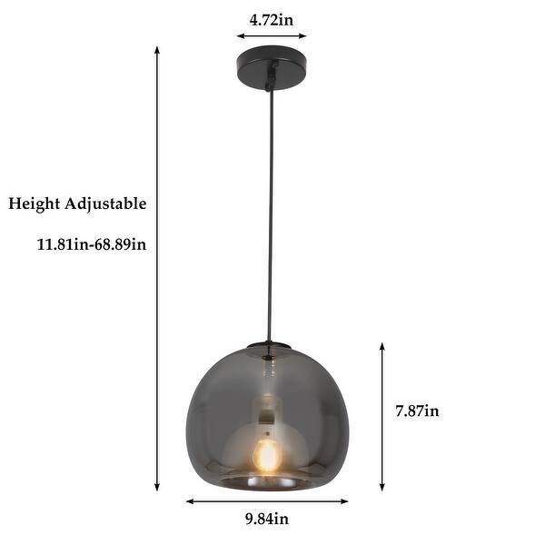 1-Light Globe Pendant Light with Ashen Gray Glass Shade - Bed Bath ...