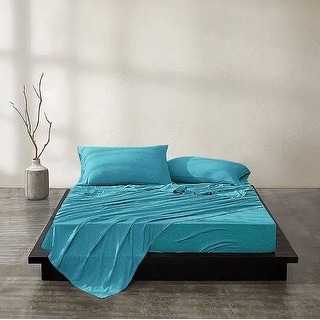 Turquoise Blue Luxury Extra Soft Deep Pocket Fresh Breathable Sheet Set ...
