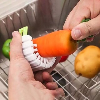Vegetable Cleaning Brush Carrot Shape Cleaning Scrub Mini Fruit Cleaner ...