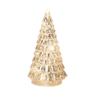 Transpac Glass 6.69 in. Gold Christmas Light Up Tree - Bed Bath ...