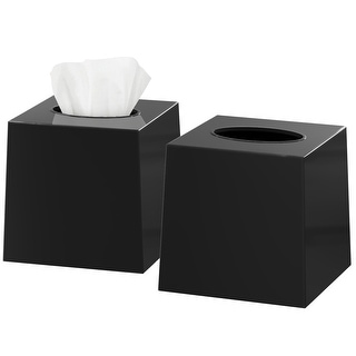 DWËLLZA HOME Black Tissue Box Cover Square Set of 2 - Bed Bath & Beyond ...