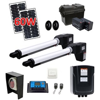 ALEKO Solar Powered Full Kit Swing Gate Operator for Dual Gates up to ...