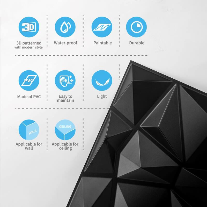 Art3d 3D Wall Panels PVC Diamond Design (32 Sq.Ft) - On Sale ...