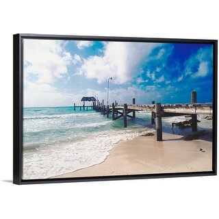"Boardwalk by the sea, Nassau, Bahamas" Black Float Frame Canvas Art ...