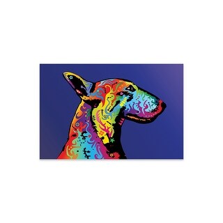 Rainbow Bull Terrier Profile Print On Acrylic Glass by Michael Tompsett ...