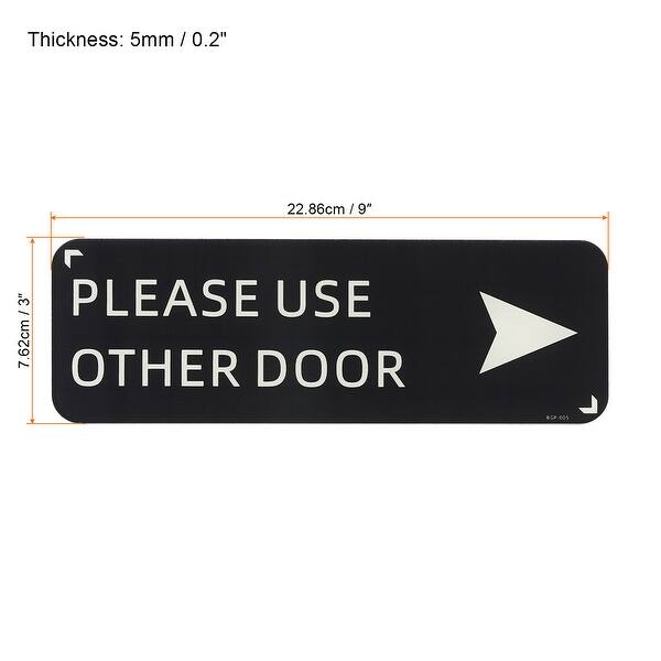 Please Use Other Door Right Arrow Sign, Acrylic Self Adhesive Door Sign ...