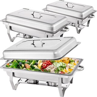 Chafing Dish 3 Packs Stainless Steel Chafing Dishes 9.5 Quart ...