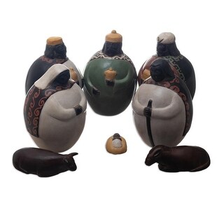 Novica Handmade Peaceful Nativity Chulucanas Ceramic Nativity Scene (8 ...