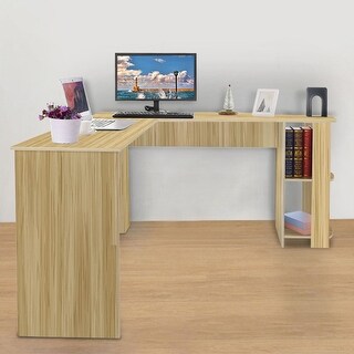 67 Inch Workstation Home Office Corner Desk Computer Table Steel Wood ...