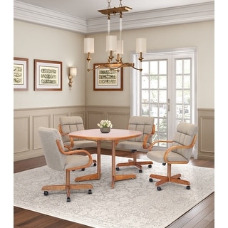 Caster Chair Company 5-Piece 42x42 Pecan Caster Castor Dining Set ...