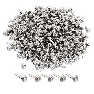 500pcs 6x12mm Mini Brads Round Paper Fasteners for Art Crafting, Silver ...