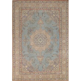 Light Blue Persian Area Rug Handmade Wool Carpet - 8'3"x 11'2" - Bed ...