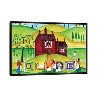 iCanvas "Red Barn Quilt House" by Cheryl Bartley Framed - Bed Bath ...