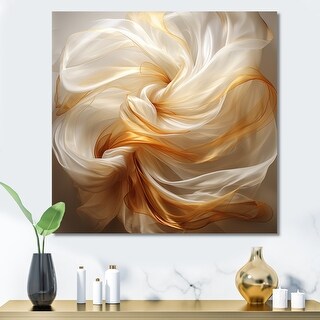 Designart " Liquid Satisfaction Smooth Tender Orange Waves" Abstract ...