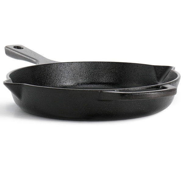 Our Table 10 Inch Preseasoned Round Cast Iron Skillet with Pouring ...