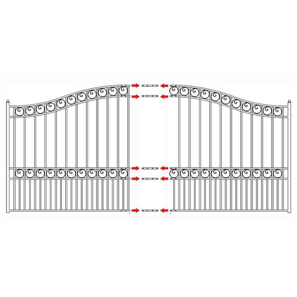 ALEKO Steel Single Swing 16 ft Driveway Gate Paris Style Black - Bed ...