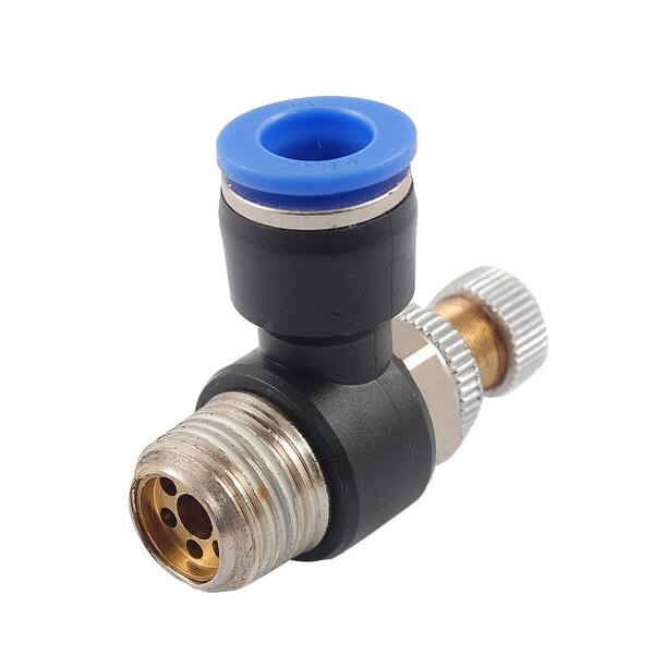 10mm Dia Tube 17mm Threaded Pneumatic Speed Controller Quick Connector ...