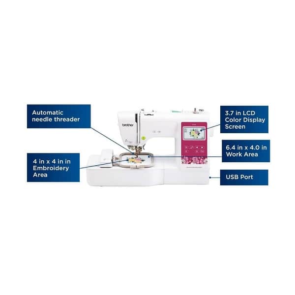 Brother Elite PE545 3.7-Inch LCD Touch Display Computerized Embroidery ...