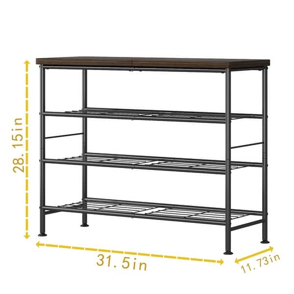 Shoe Rack Organizer 4 Tier for Closet Entryway Free Standing Metal ...