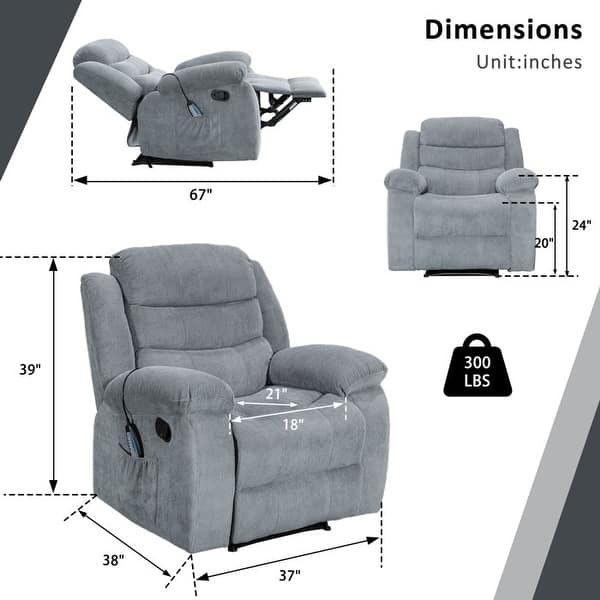 Soft Recliner Chair with Massage and Heat Function - Bed Bath & Beyond ...