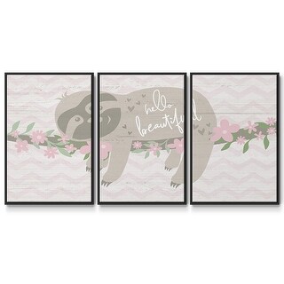 Floral Sloth - Multi Piece Framed Canvas - Bed Bath & Beyond - 39842486