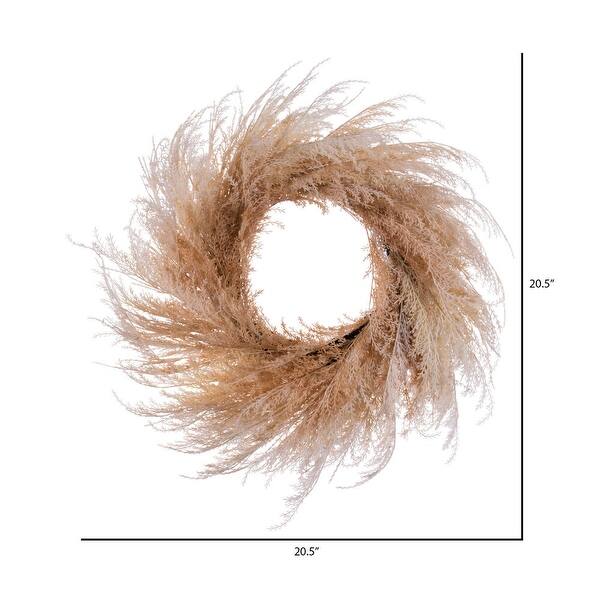 Vickerman 20.5" Ivory Artificial Reed Grass Wreath. - Bed Bath & Beyond ...