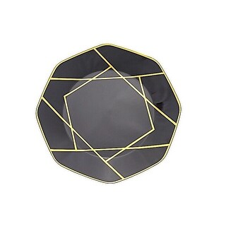 10 Inch Octagon Gold Geometric Plastic Plates - Bed Bath & Beyond ...