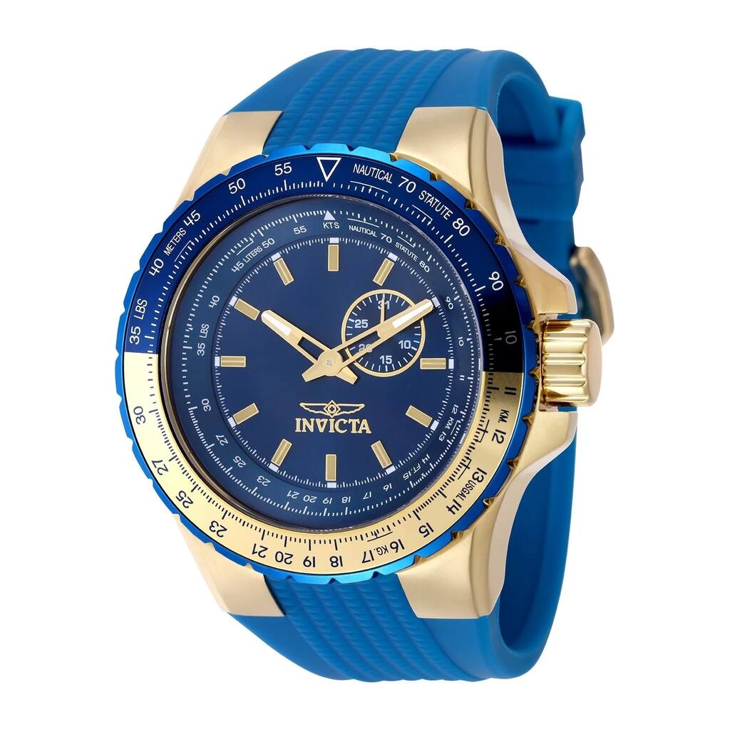 Invicta Men's 49732 Aviator Quartz VD72 Blue Dial Watch - Overstock ...