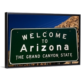 "Welcome to Arizona State Sign " Black Float Frame Canvas Art - Bed ...