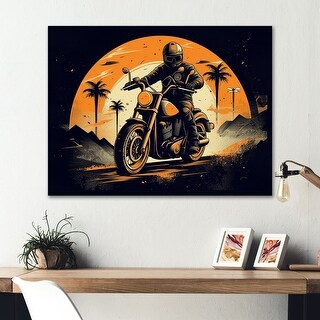 Designart "Motorcycle Roaring Down The Boulevard I" Motorcycle Metal ...