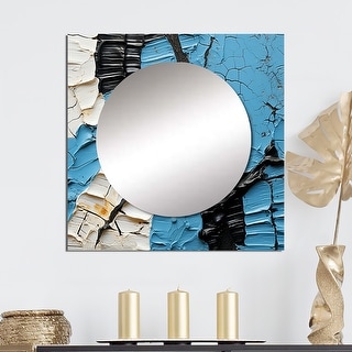 Designart "Black and blue paint stroke fight" Abstract Shapes Wall ...