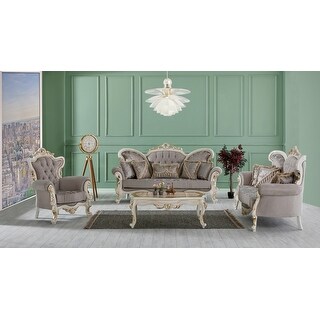 Kerimo 4-piece Traditional Living room Set (1 Sofa & 1 Loveseat & 1 ...