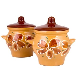 2-Piece 22 oz Brown Bean Pot Set in Stoneware - Bed Bath & Beyond ...