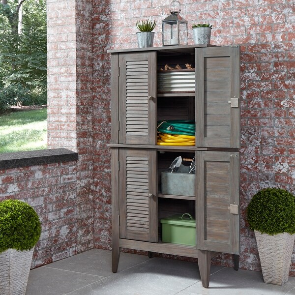 Maho Gray Wood Storage Cabinet 32 x 64 x 22 On Sale Bed Bath Beyond 31028842