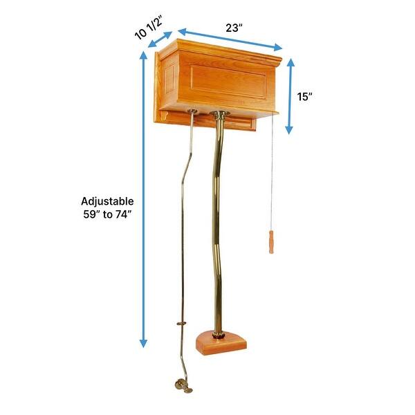 High Tank Toilet - Light Oak Stained Tank, Conversion Kit Stainless ...