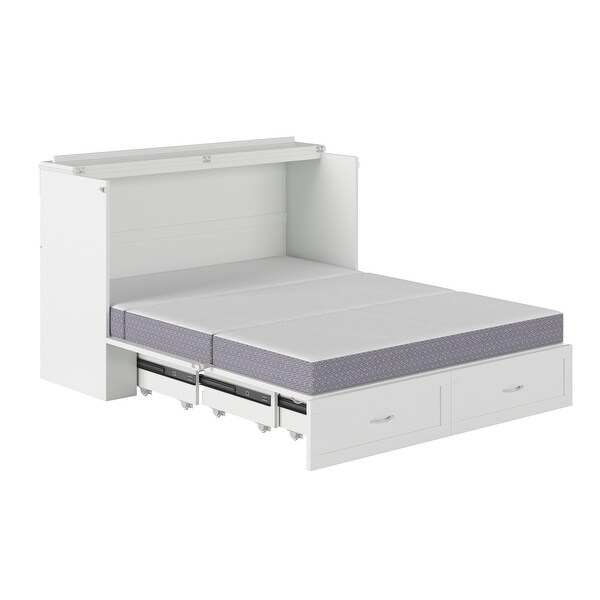 AFI Raleigh Queen Solid Wood Murphy Bed Chest with Mattress On Sale Bed Bath Beyond 38400465