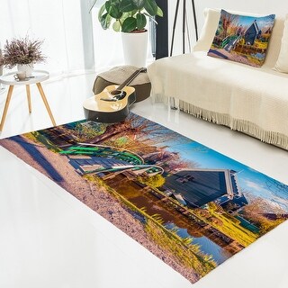 Designart 'Dutch Buildings in Zaanstad Village' Landscape Area Rug ...