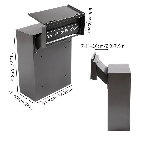 Through The Wall Drop Box Safe Mail Box with Combination Lock - Bed ...